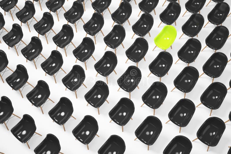 Black and Green Chairs, Top View Stock Illustration - Illustration of ...