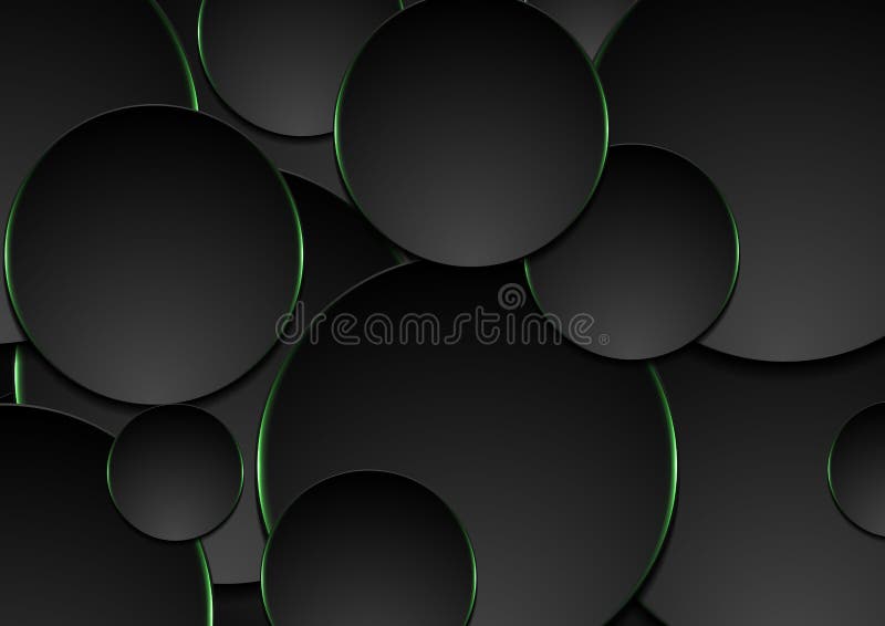 Black and Green Circles Abstract Tech Background Stock Vector ...
