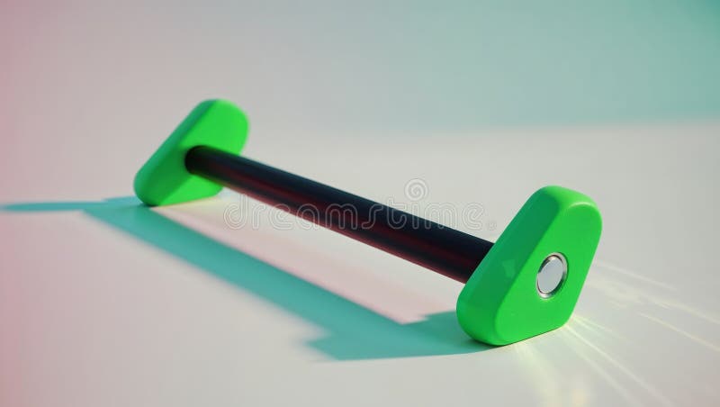 A Black and Green Exercise Bar with Green Handles Stock Photo - Image ...