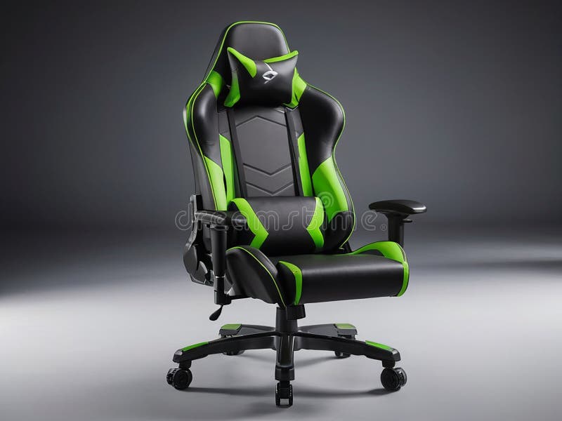 Black Green Geming Chair Low Key Technical Photo Stock Illustration ...