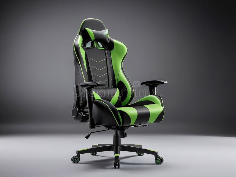 Black Green Geming Chair Low Key Technical Photo Stock Illustration ...