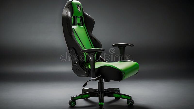 Black Green Geming Chair Low Key Technical Photo Stock Illustration ...