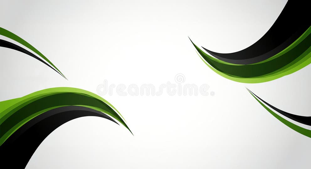 Black Green Lime Curve Light Template on White Background Stock ...