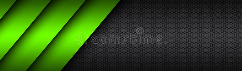 Black and Green Modern Material Vector Header with a Hexagonal Mesh ...
