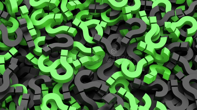 Black and Green Question Marks Stock Illustration - Illustration of ...