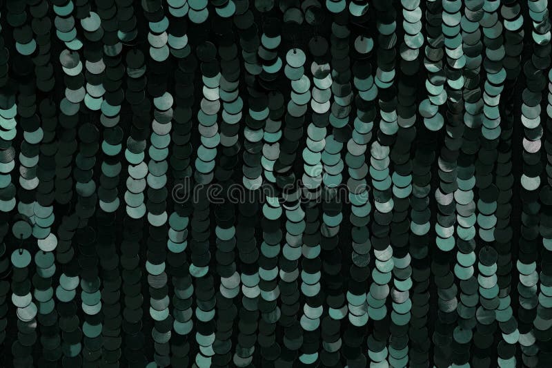 Black Green Sequins Pattern Texture Stock Image - Image of round, color ...