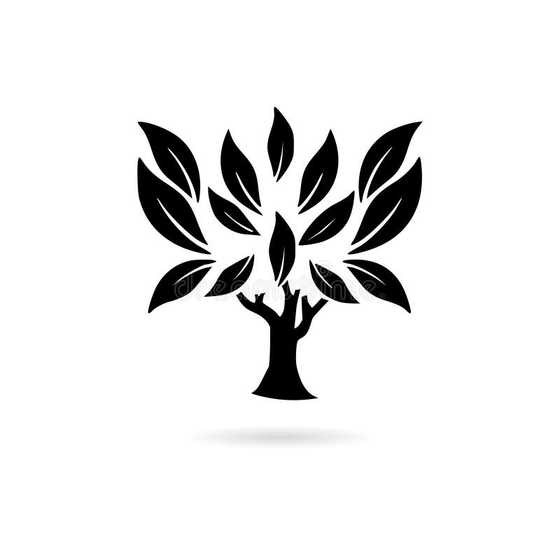 Black Green Tree Logo Design Icon or Logo Stock Illustration ...