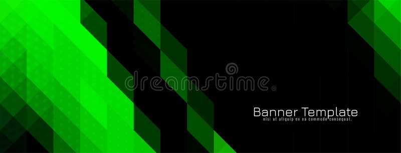 Black and Green Triangular Pattern Mosaic Design Banner Stock Vector ...