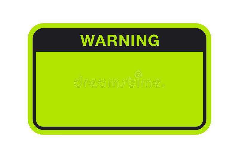 Black Green Warning Horizontal Sign. Vector Illustration Stock ...