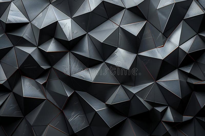 Black and Grey Abstract Background with Low Poly Triangles for Design ...