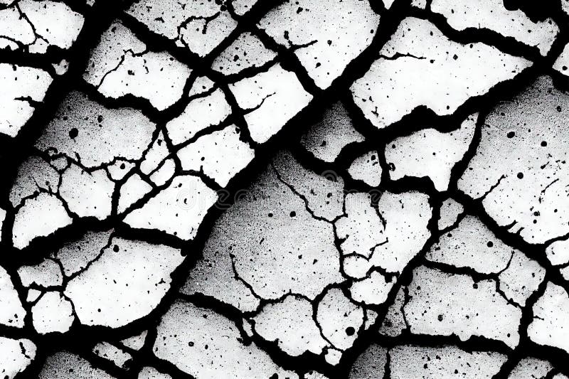 Black and Grey Cracked Rough Wall Texture with Various Cracks from Long ...