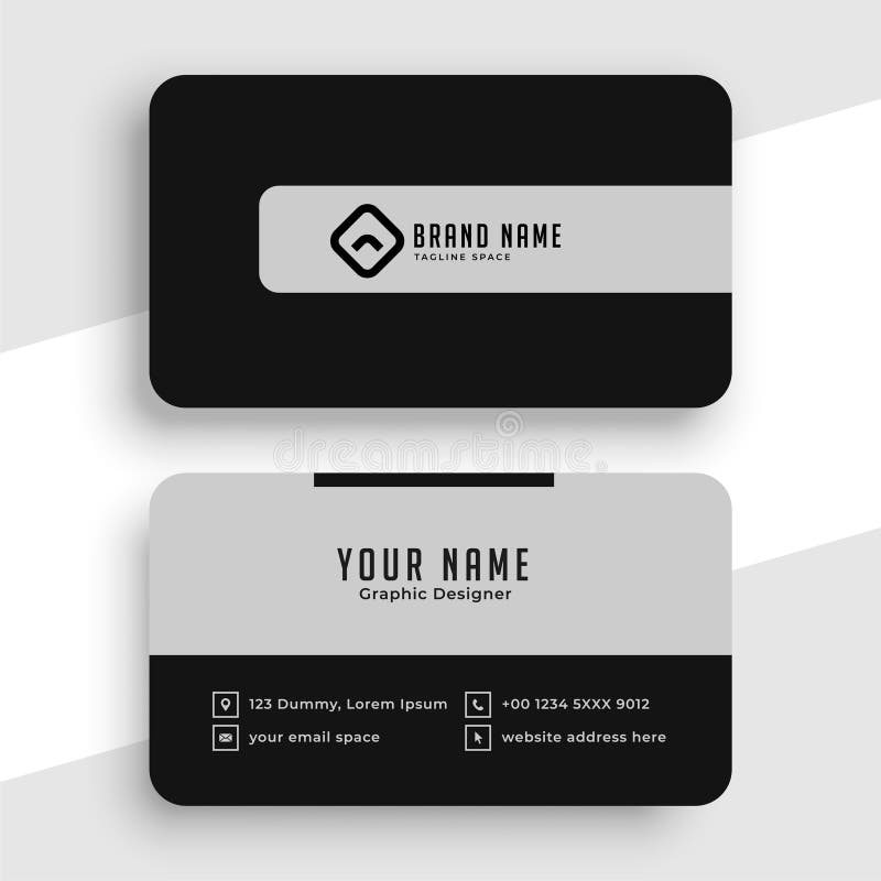 Black and Grey Elegant Business Card Template Stock Vector ...