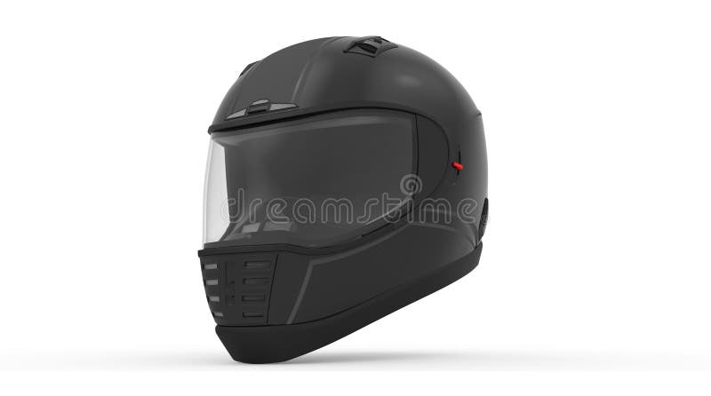 Black and Grey Helmet Left View. Isolated on White. 3D Render Stock ...