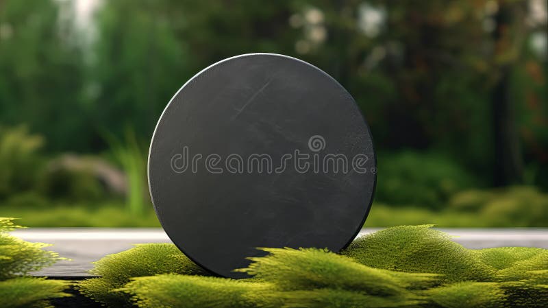 A Black and Grey Object is Sitting on a Green Field. Stock Image ...