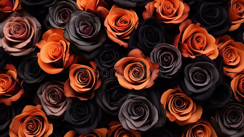 Black Grey Orange Roses Halloween Death Background Texture Illustration ...