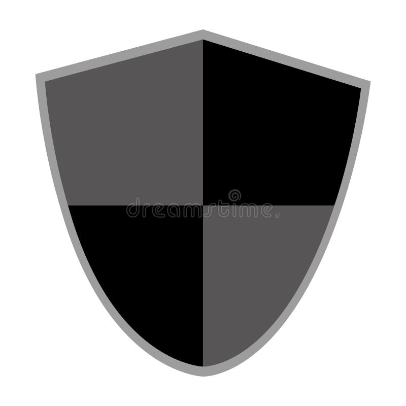 Black and grey shield stock illustration. Illustration of icon - 73302598