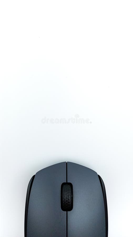 Black and Grey Wireless Computer Mouse Isolated on White Background ...