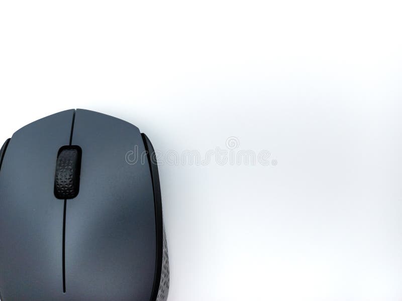 Black and Grey Wireless Computer Mouse Isolated on White Background ...