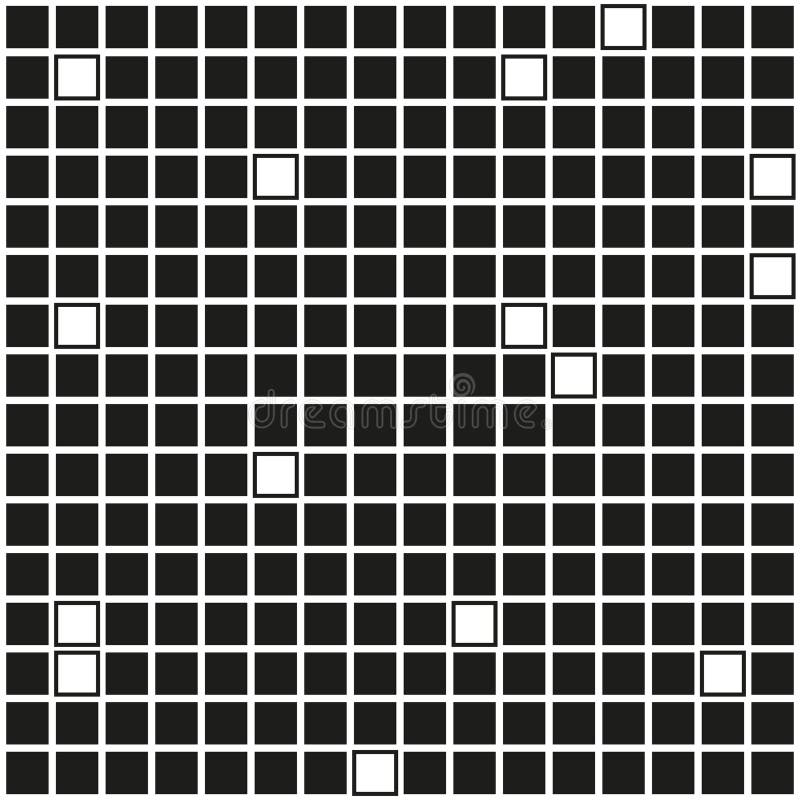 Black Grid Pattern. Random White Squares. Abstract Geometric Design ...