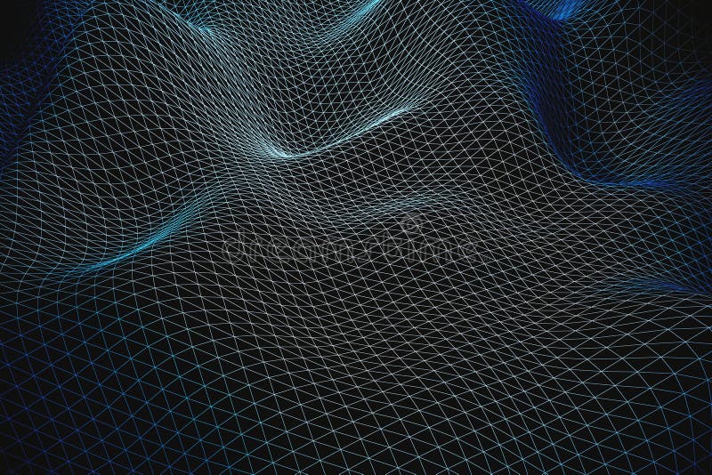 Black grid waves stock illustration. Illustration of connection - 91983901