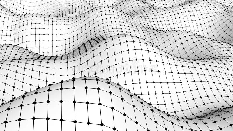 Black Grid White Wave Flow Intro 3d Stock Illustration - Illustration ...