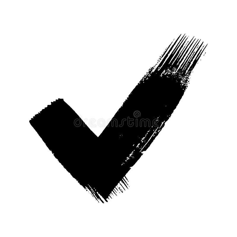 Black Grunge Brushstroke in the Shape of a Check Mark Stock Vector ...