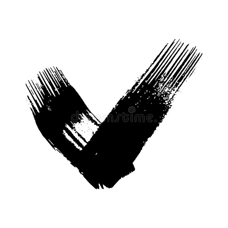 Black Grunge Brushstroke in the Shape of a Check Mark Stock Vector ...