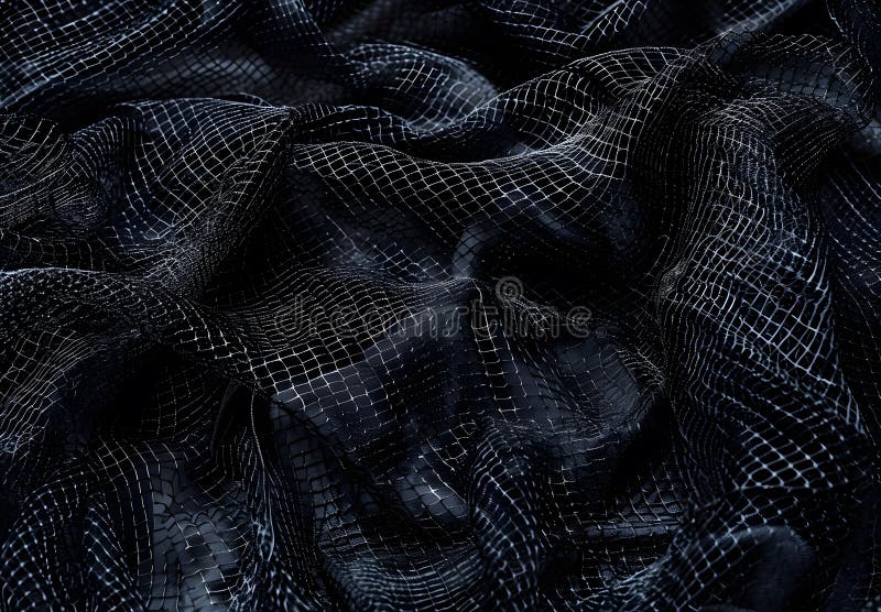Black Grunge Fabric Background with Fishnet Pattern Stock Illustration ...