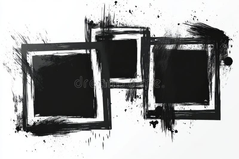 Black Grunge Frame Rectangles for Creative Design Projects and Artistic ...