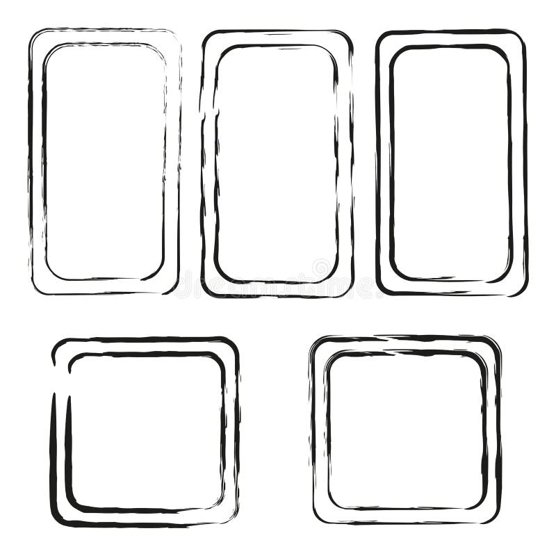 Black Grunge Frames. Edge Frame. Abstract Texture. Vector Illustration ...