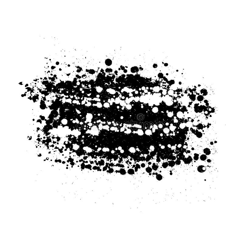 Black and White Grunge Ink Blots Stain Stock Vector - Illustration of ...