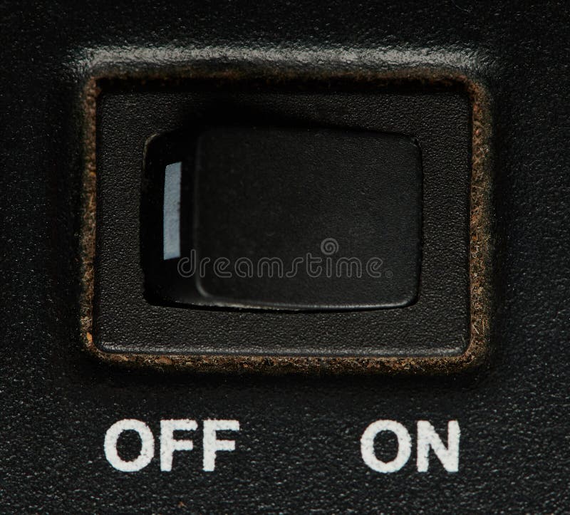 Black Grunge Off and on Switch Stock Image - Image of electricity ...