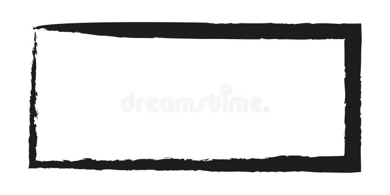 Black Grunge Rectangular Shape. Brush Strokes Frame Element, Frame for ...