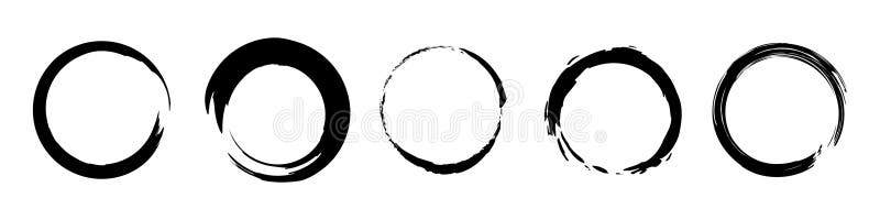Black Grunge Round Shapes. Brush Strokes Frames Elements, Frames for ...