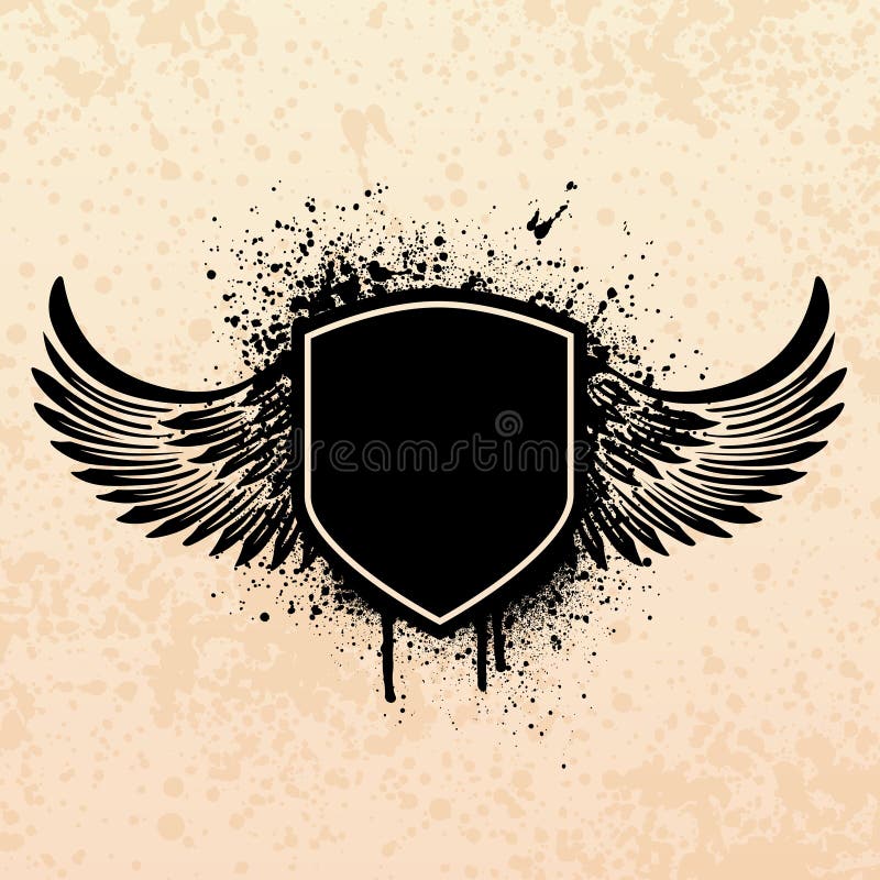 Heraldic shield design stock vector. Illustration of wing - 12797238