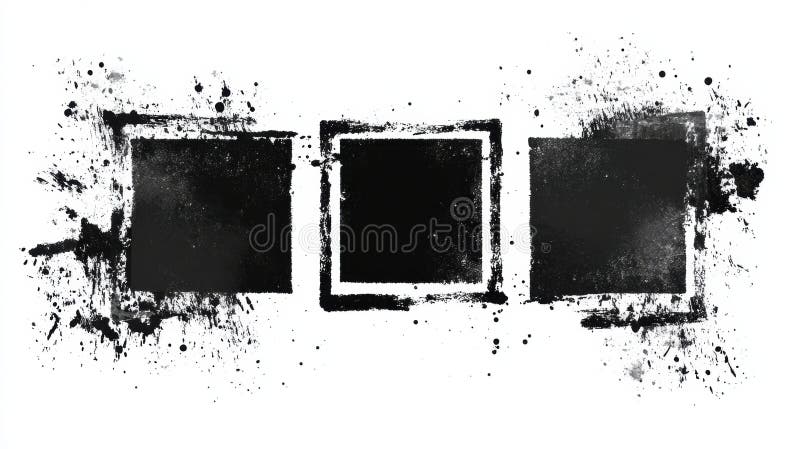 Black Rough Edge Rectangles Designed for Creative Projects and Artistic ...