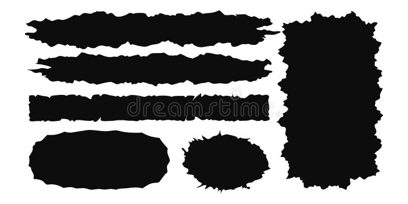 Black Grunge Texture. Torn Paper Isolated Stock Vector - Illustration ...