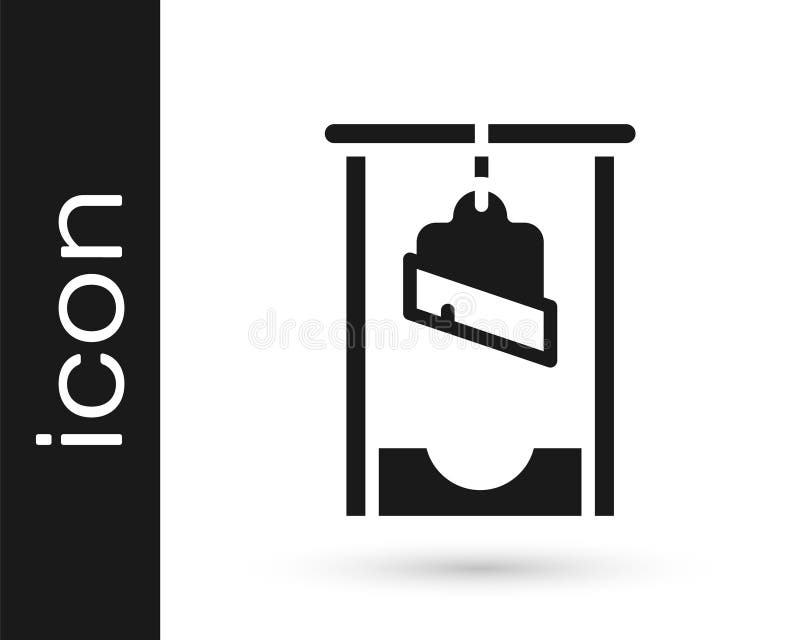 Black Guillotine Medieval Execution Icon Isolated on White Background ...