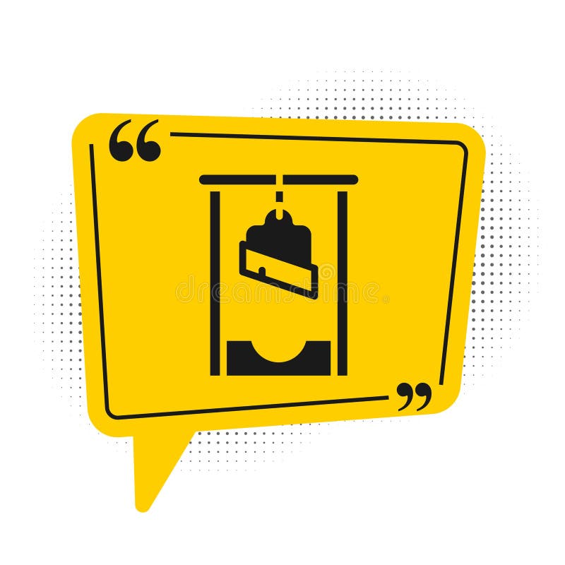 Black Guillotine Medieval Execution Icon Isolated on White Background ...