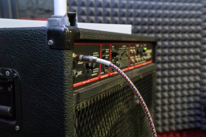 Black Guitar Combo Amplifier with Jack Cable Stock Photo - Image of ...