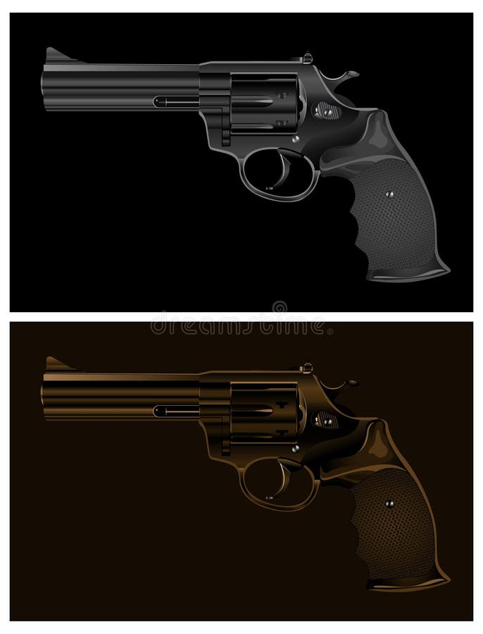 Black gun stock vector. Illustration of hollow, black - 12800087