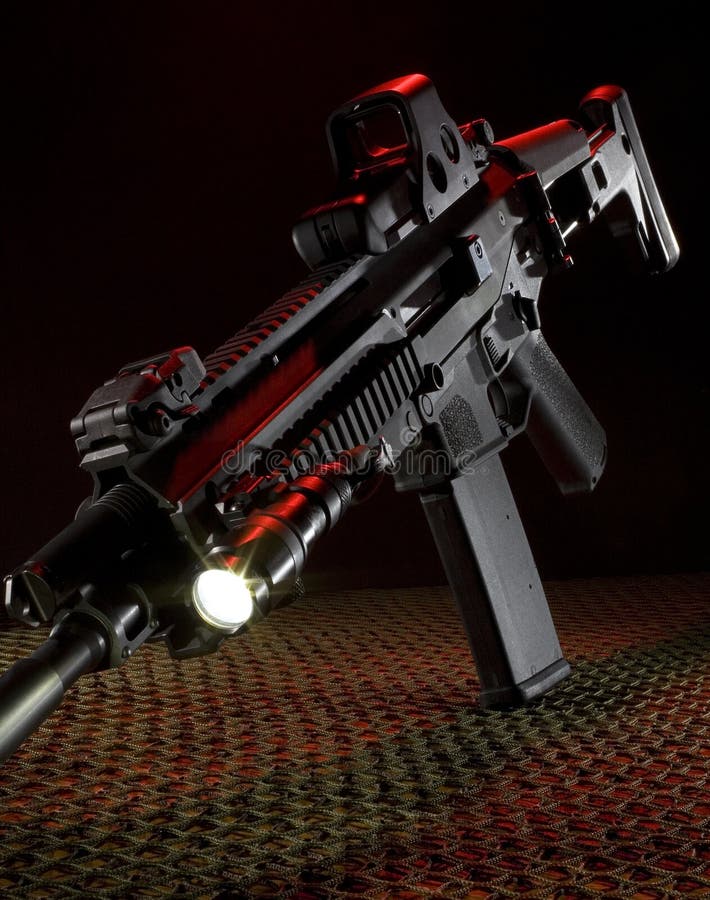 Black gun stock photo. Image of netting, rifle, weapon - 14707862