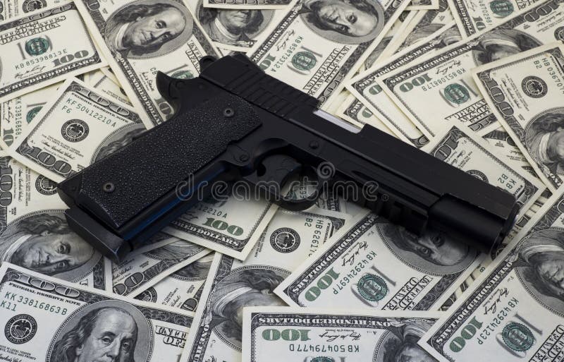 Pistol and money stock image. Image of kill, trigger, money - 1987241