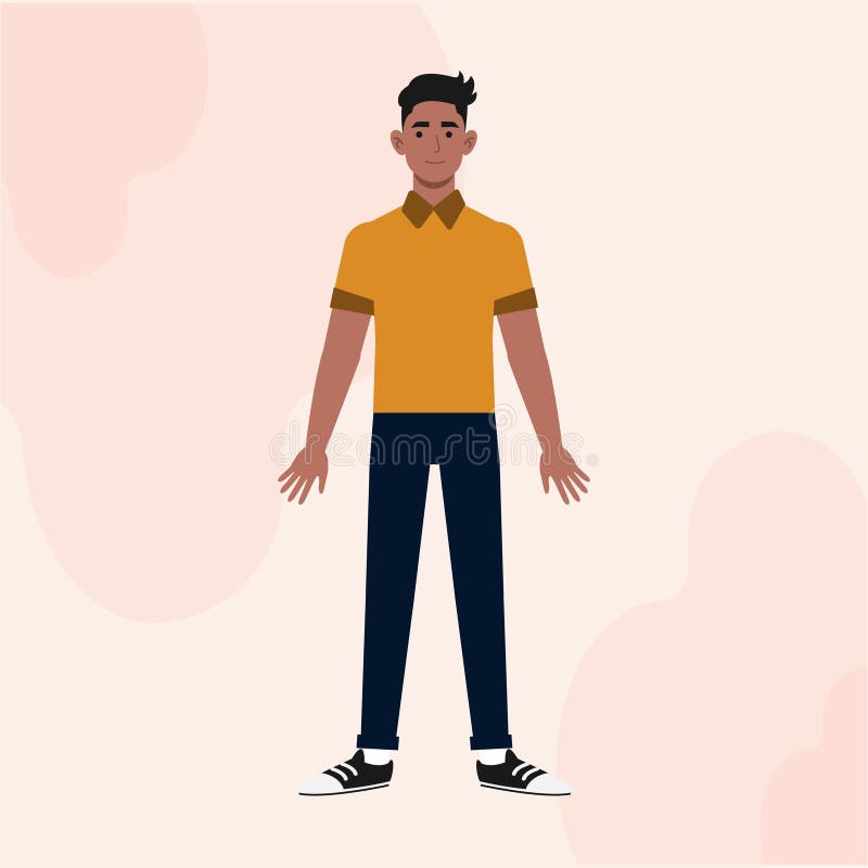 A Black Guy Male Standing Flat Character Stock Illustration ...
