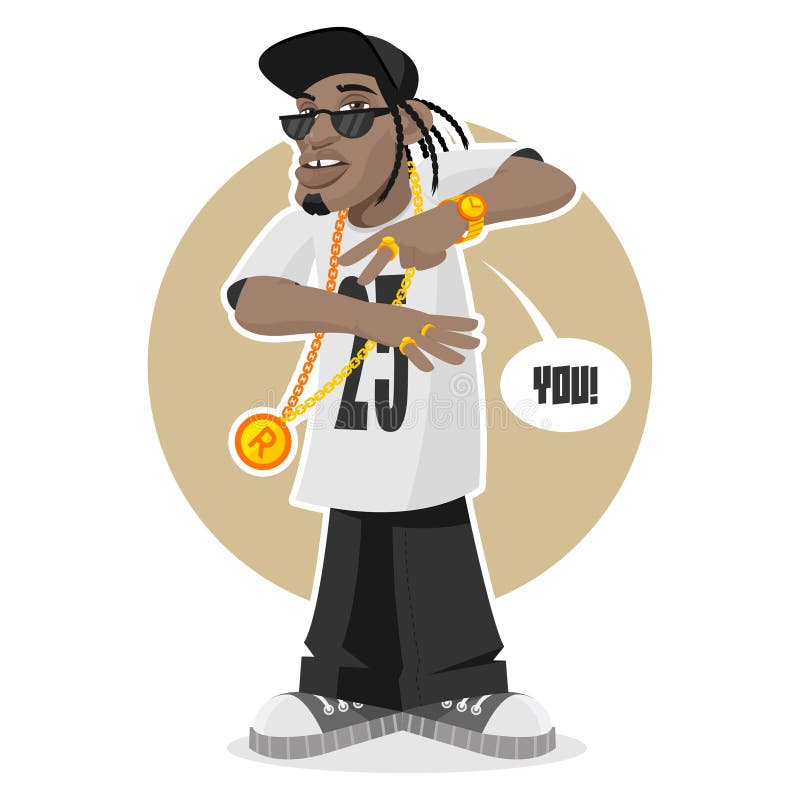 Black guy - rapper stock vector. Illustration of gangster - 33667190