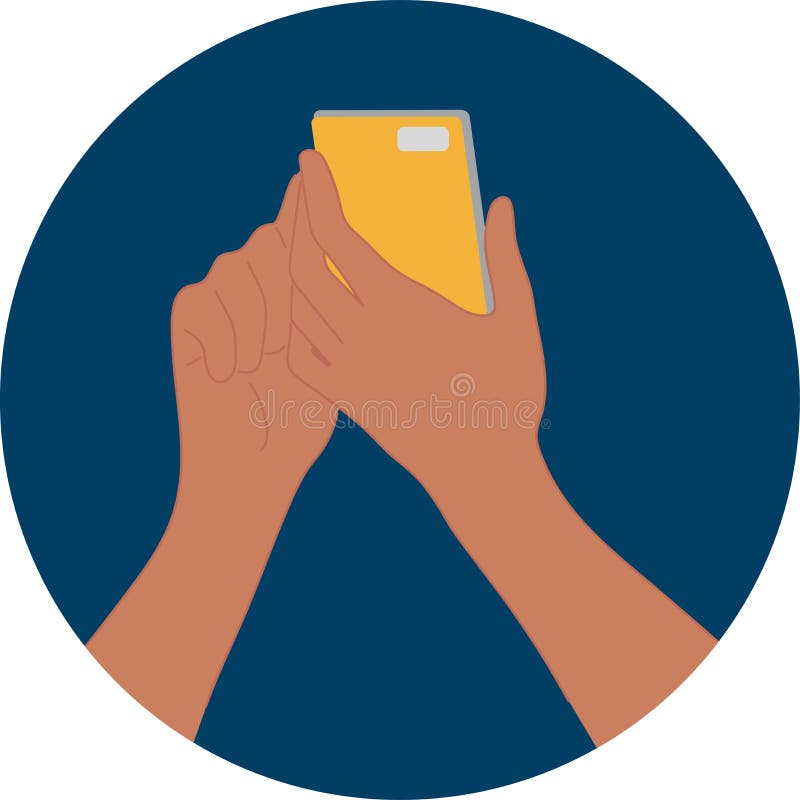 Black Guy Sits at a Desk and Looks at the Phone. Vector Flat ... Black Guy Sits at a Desk and Looks at the Phone. Vector Flat ...