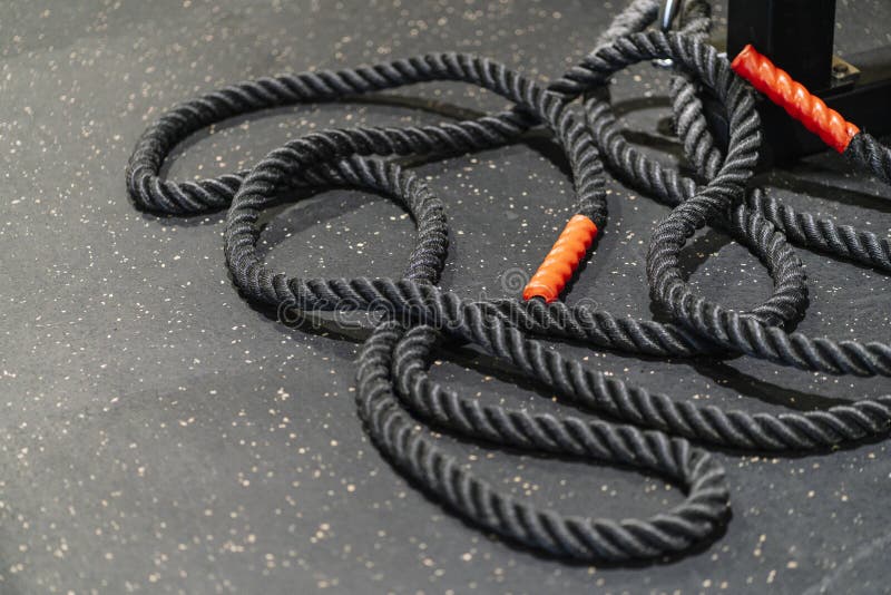 Gym rope on the floor stock image. Image of concept - 189212899