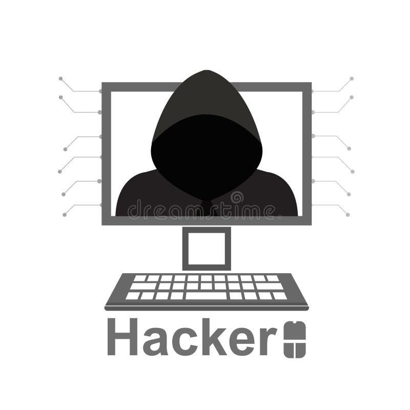 Black Hacker or Software Engineer Symbol on White Background. Co Stock ...