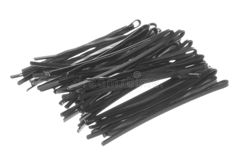 Black Hair Clips Macro Isolated Stock Photo - Image of women, black ...