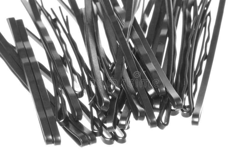 Black Hair Clips Macro Isolated Stock Photo - Image of hairdresser ...